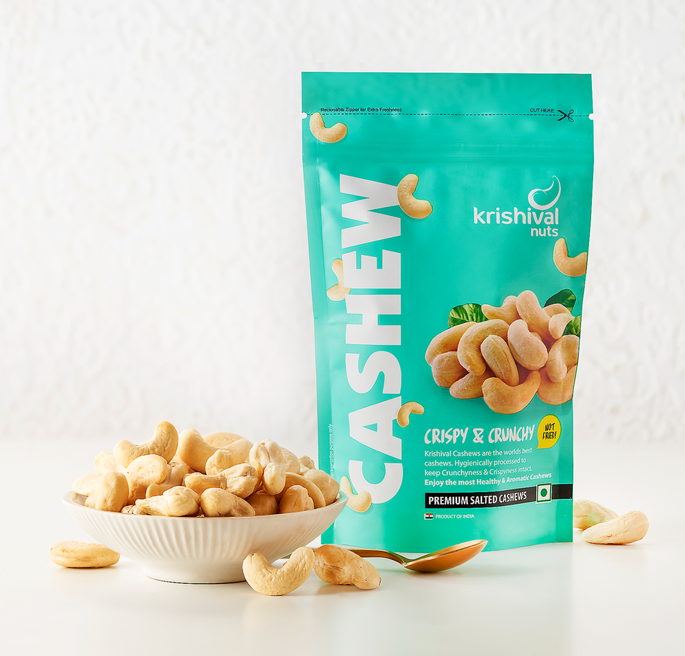Buy Crunchy Salted Cashews for Guilt-Free Snacking | Krishival